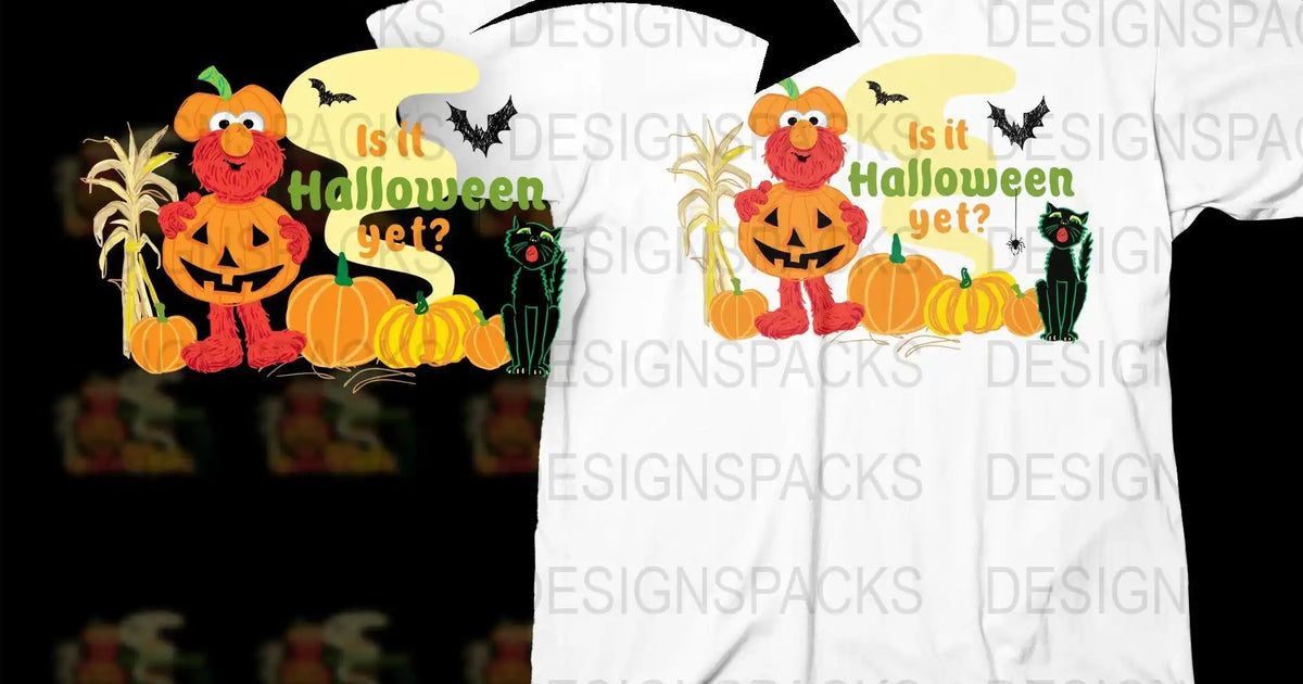 Sesame Street Is It Halloween Yet ? Adorable Elmo Design for Png Digit ...