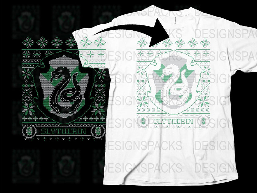 Slytherin Crest Pattern Graphic Design Png Digital Download