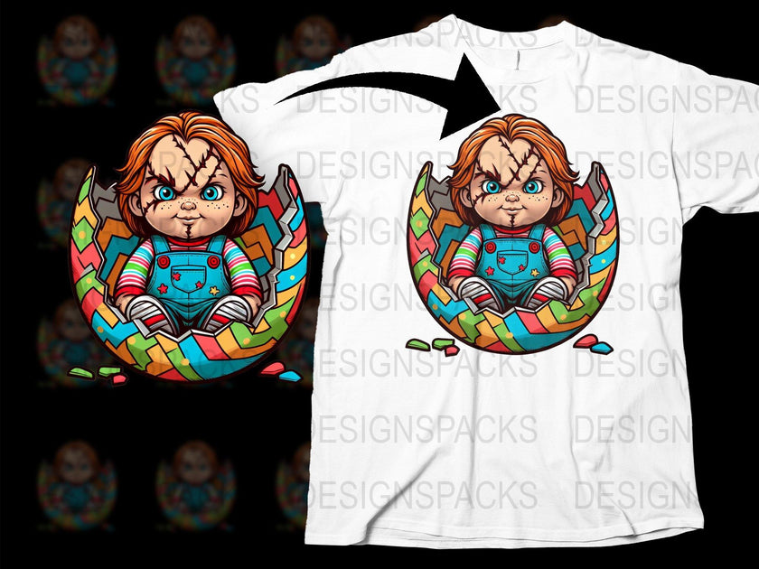 Fierce Easter Chucky Character Graphic Png Digital Download