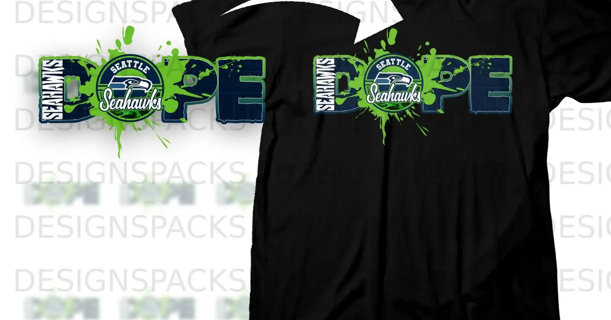 Dope Seattle Seahawks Splatter Grunge Png Digital Download - DESIGNSPACKS