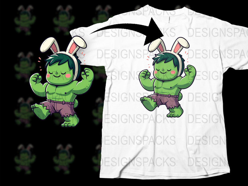 Hulk Easter Bunny Flex Graphic Png Digital Download