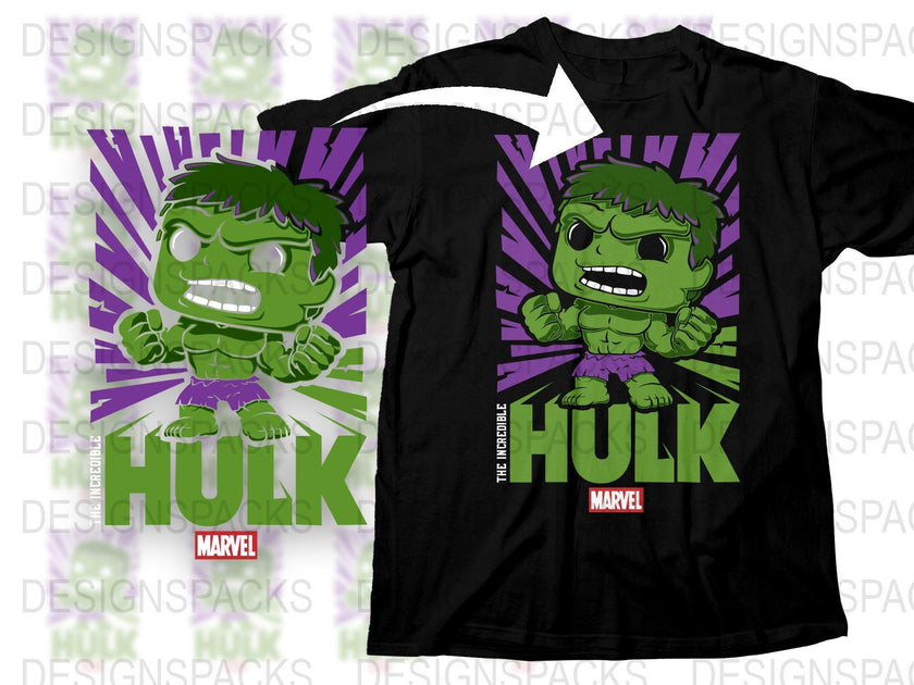 Funko Pop Bold Hulk with Comic Style Png Digital Download