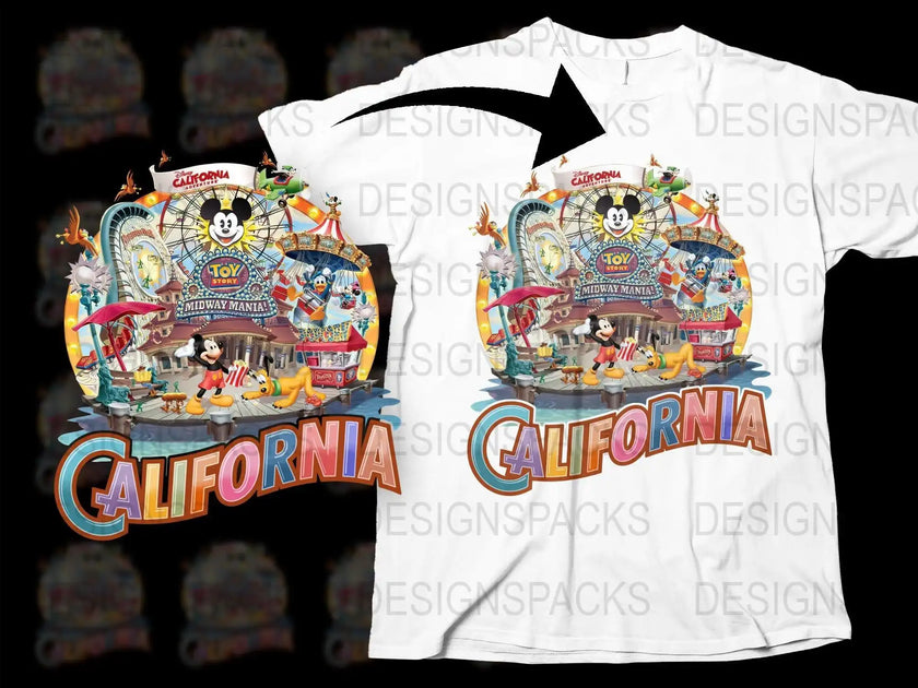 Colorful California Fun Character Png Digital Download