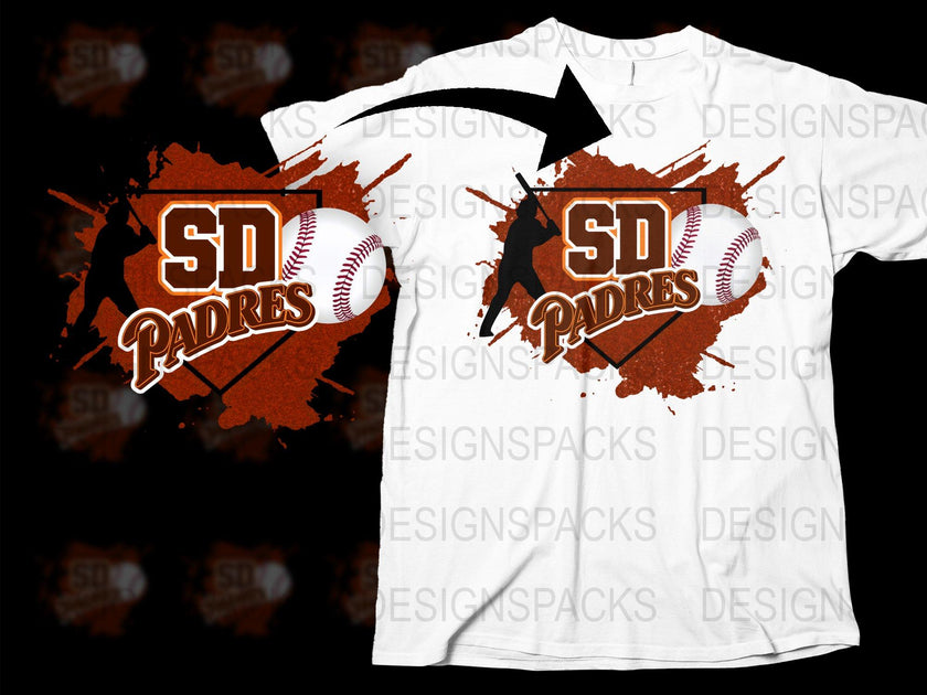 San Diego Padres Baseball Fan Art Graphic Png Digital Download