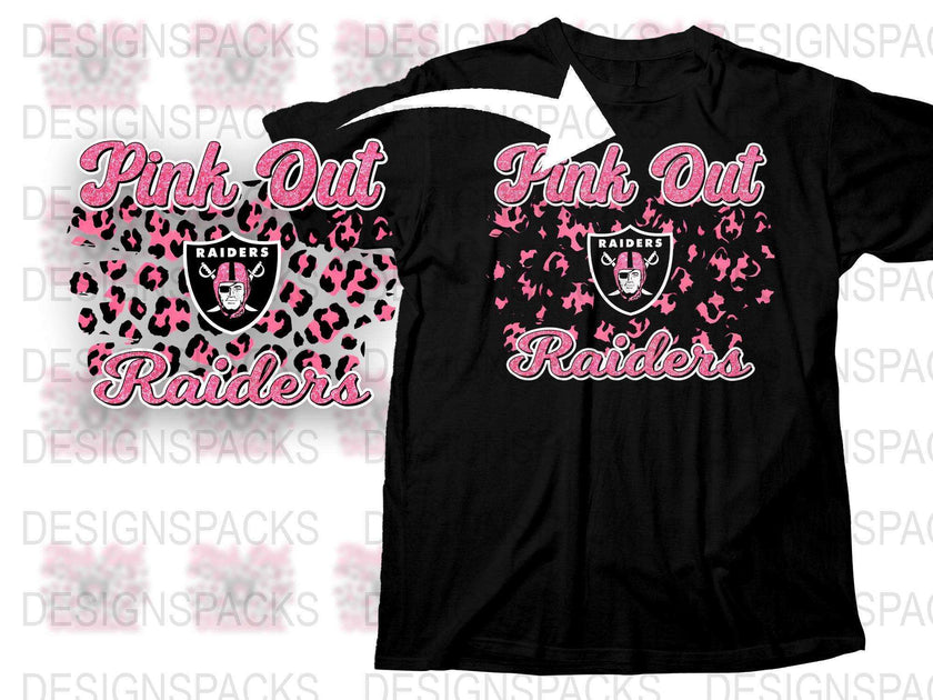 Pink Out Raiders Football Team Name Logo Png Digital Download