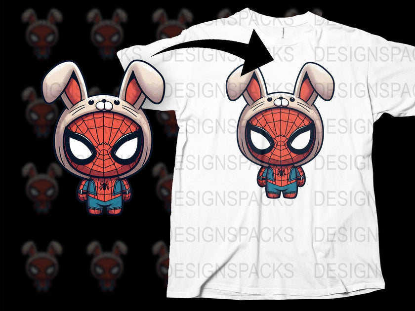 Spider-Man Easter Bunny Cute Design Graphic Png Digital Download