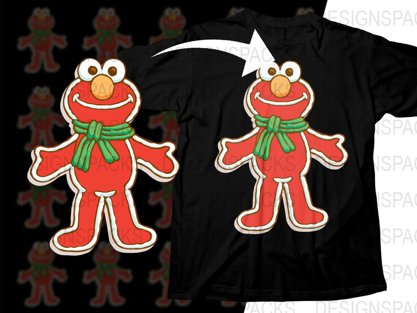 Elmo in Festive Christmas Mode Iconic Fun Png Digital Download