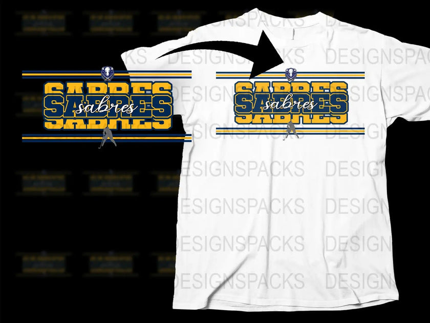 Buffalo Sabres Hockey Fan Graphic Design Png Digital Download