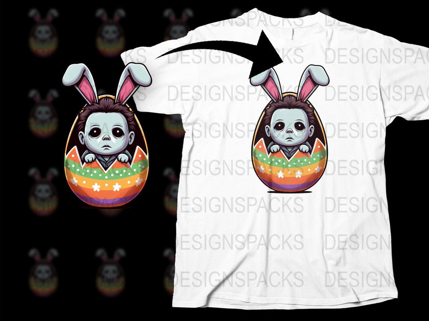 He Scares Little Bunny Egg Michael Myers Easter Png Digital Download