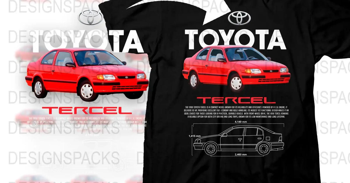 Toyota Tercel Classic Red Car Fan Apparel Design Png Digital Download ...
