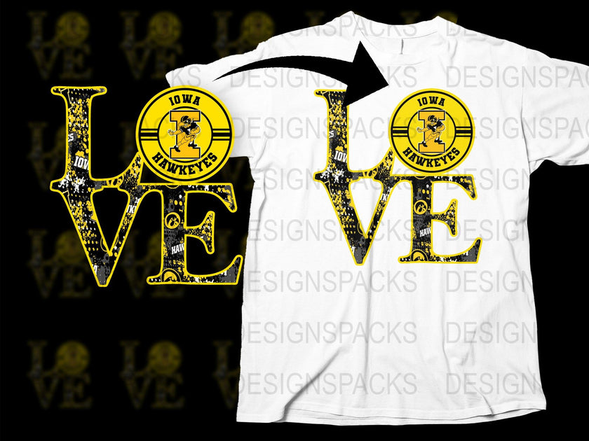 Iowa Hawkeyes Love Graphic Png Digital Download