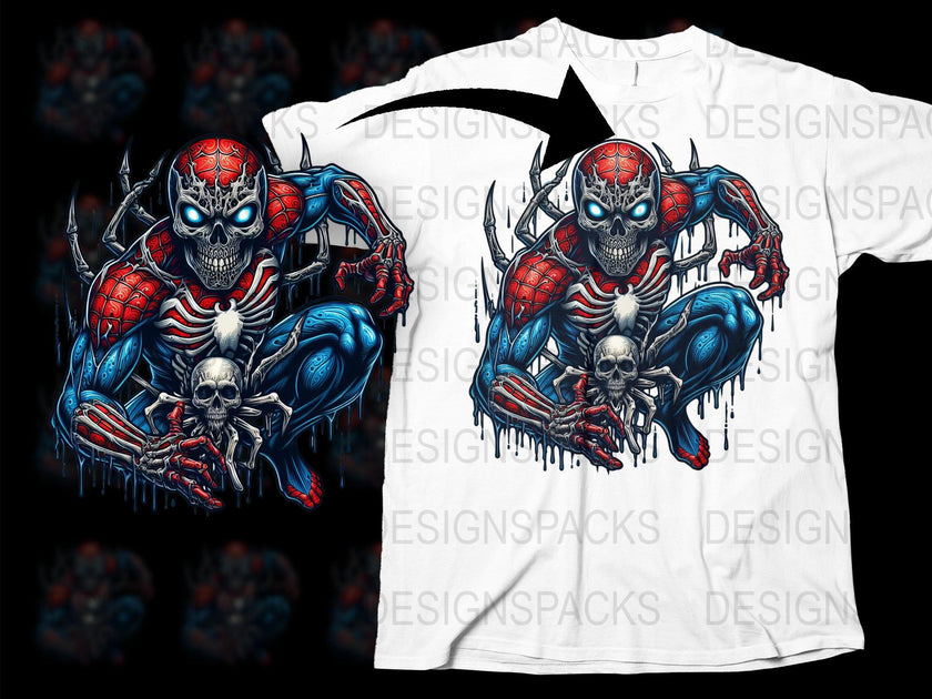 Spider-Man Skeleton Graphic Design Png Digital Download