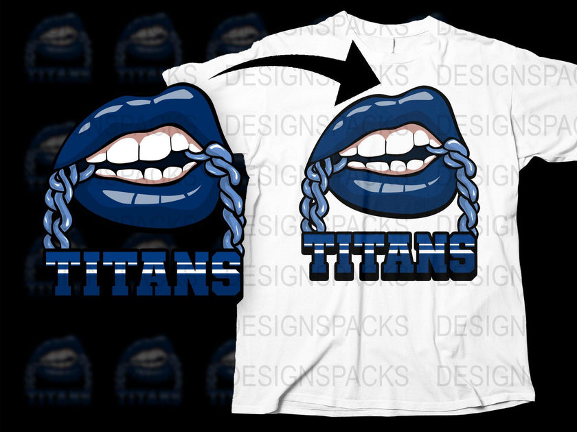 Titans Zipper Lips Football Team Logo Png Digital Download