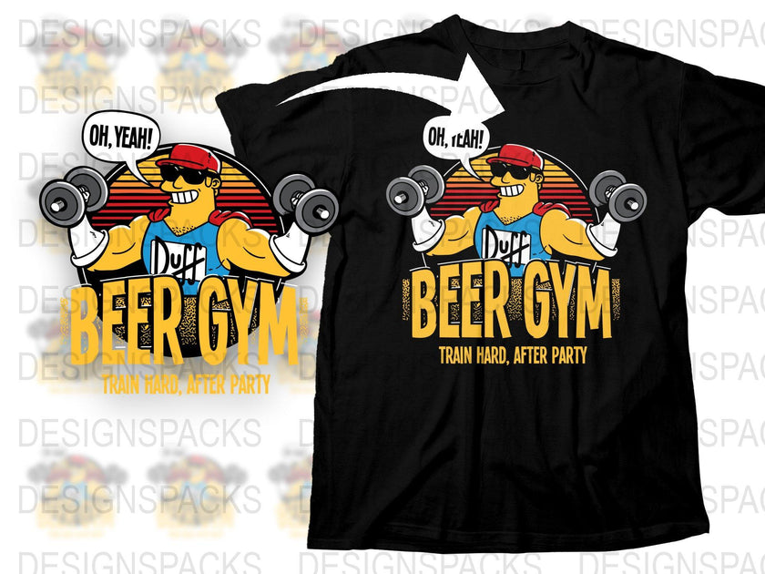 Beer Gym Train Hard After Party Graphic Png Digital Download