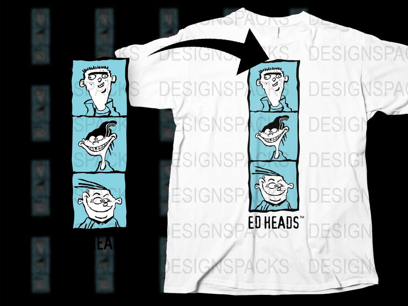 Ed Heads Cartoon Characters Graphic Png Digital Download