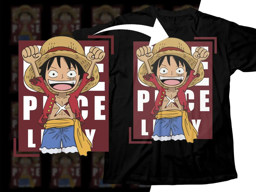 One Piece Monkey D. Luffy Kid With Victory Pose Graphic Png Digital Do
