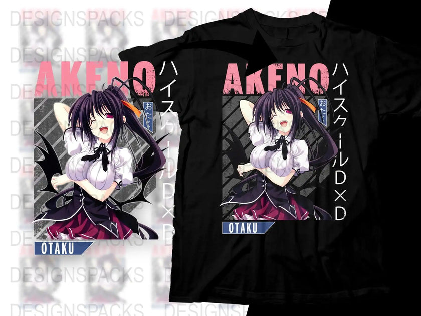 Akeno Anime Design Otaku Png Digital Download