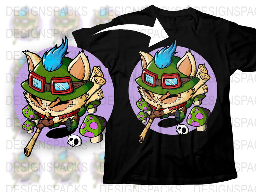 Cute Cartoon Teemo Champion League of Legends Png Digital Download