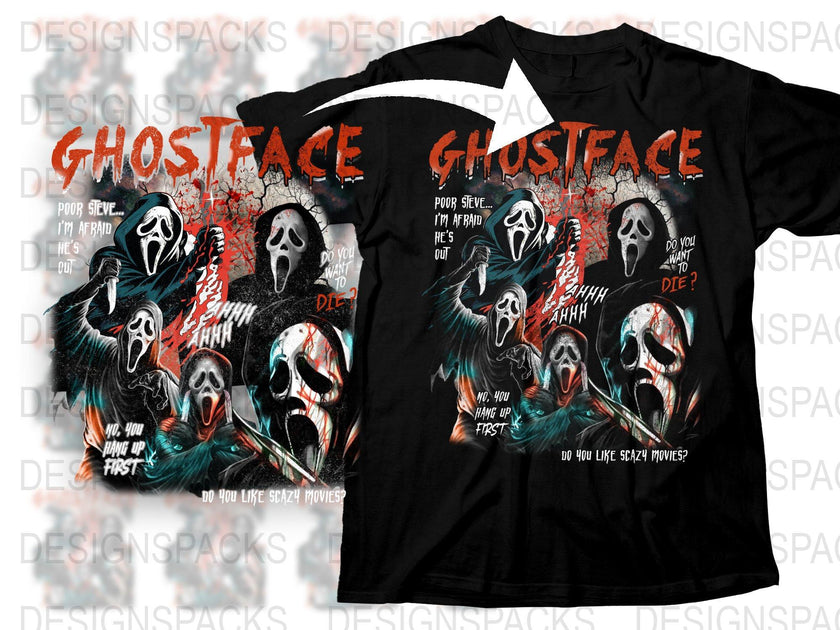 Ghostface Horror Collage Graphic Print Png Digital Download