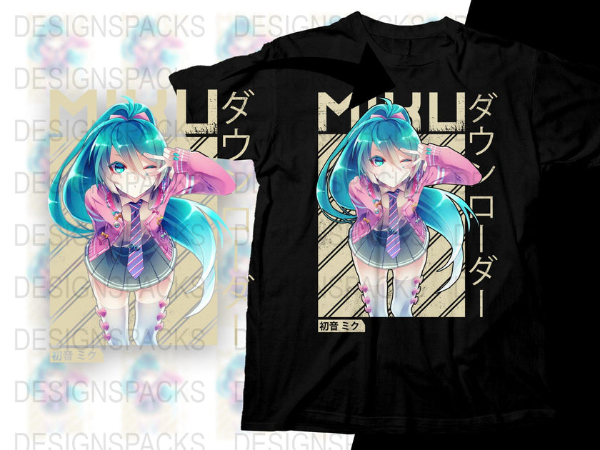 Anime Miku Graphic Design Png Digital Download
