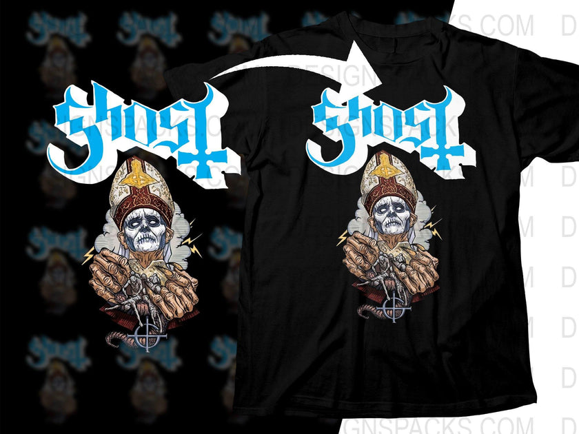 Ghost Band Mysterious Bishop Design Png Halftone Digital Download