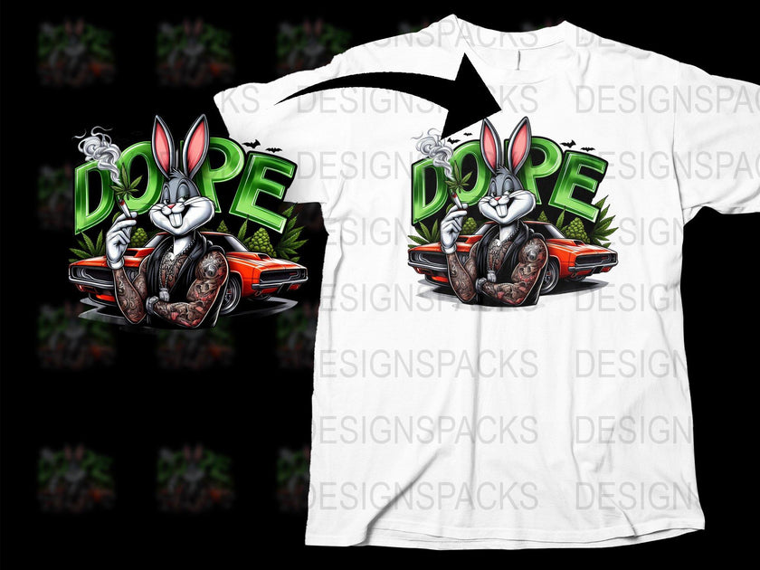 Dope Bugs Bunny Weed 420 Graphic Png Digital Download