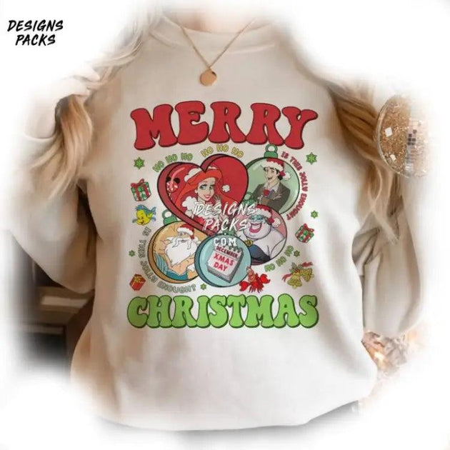 Ariel Princess Christmas Merry Christmas Cartoon The Little Mermaid Me