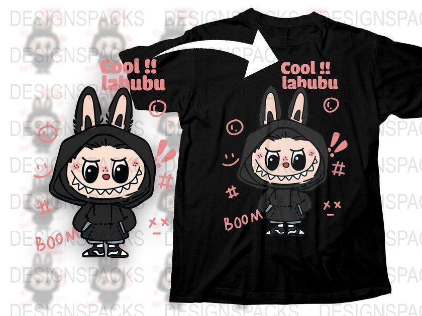 Cool Labubu Design Boom Exclamation Png Digital Download