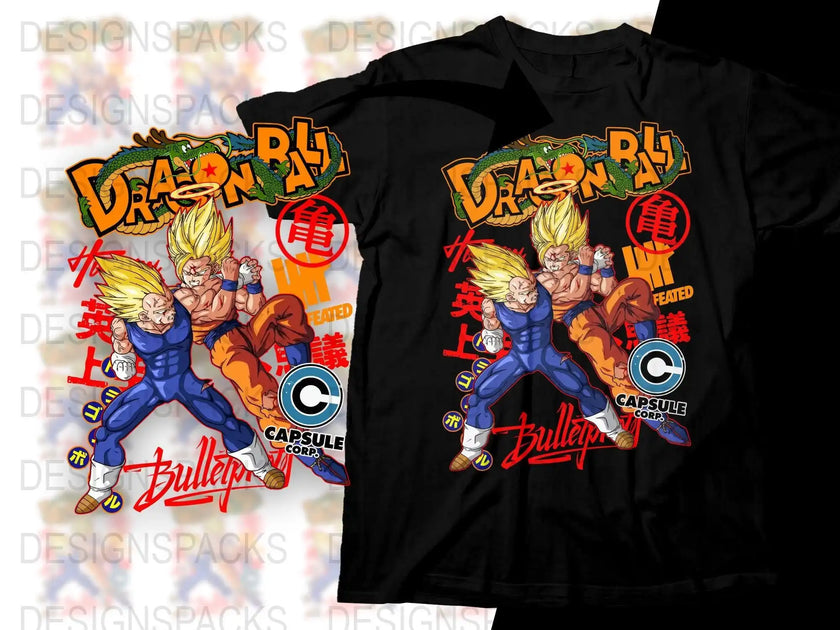Bold Dragon Ball Z Super Saiyan Vegeta Goku Png Digital Download