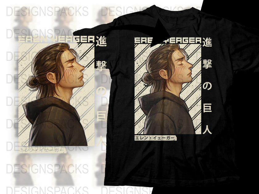 Eren Yeager Attack on Titan Fan Art Png Digital Download