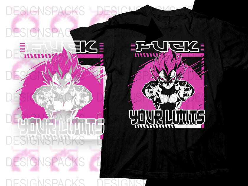 Bold Anime Design Majin Vegeta Graphic Png Digital Download