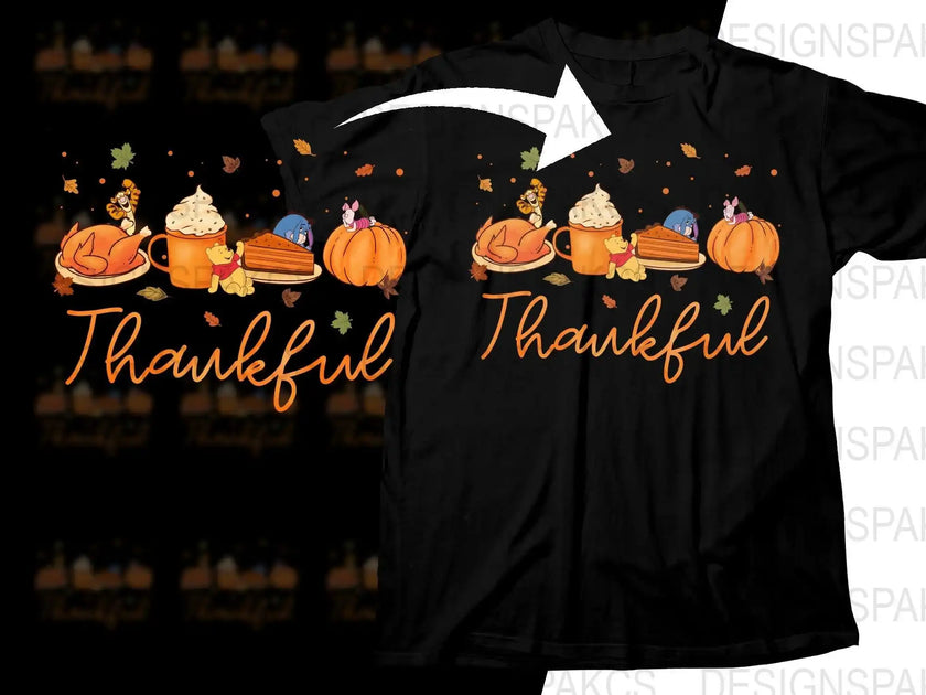 Cute Thanksgiving Theme Thankful Characters Png Digital Download