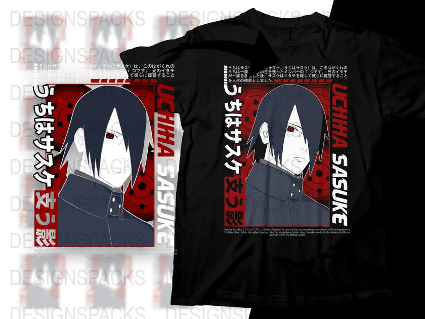 Sasuke Uchiha Anime Graphic Design Png Digital Download