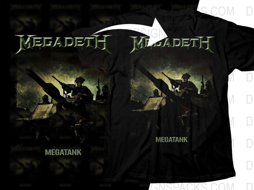 Megadeth Megatank Retro Design Heavy Metal Png Halftone Digital Downlo