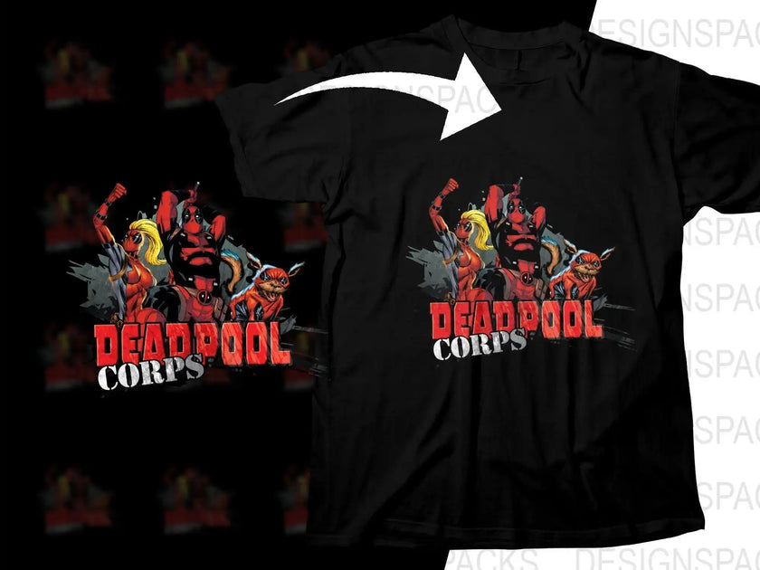Deadpool Corps Graphic Superhero Crew Neck Png Digital Download