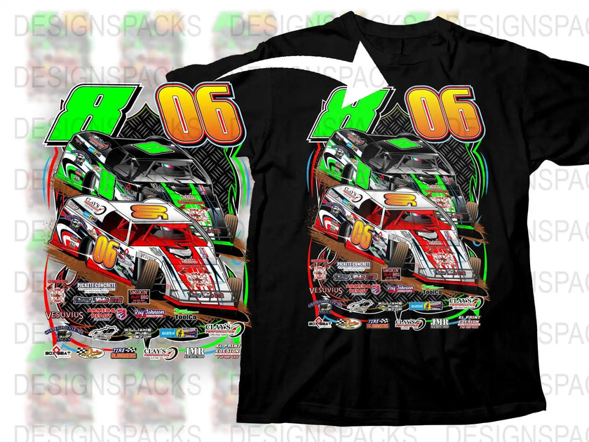 Vibrant Racing Graphic Motorsports Theme Png Digital Download