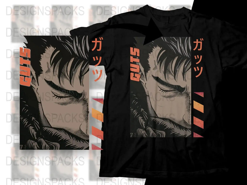 Berserk Guts Anime Eye Close-Up Graphic Png Digital Download