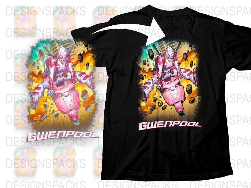 Gwenpool Action-Packed Graphic Style Png Digital Download