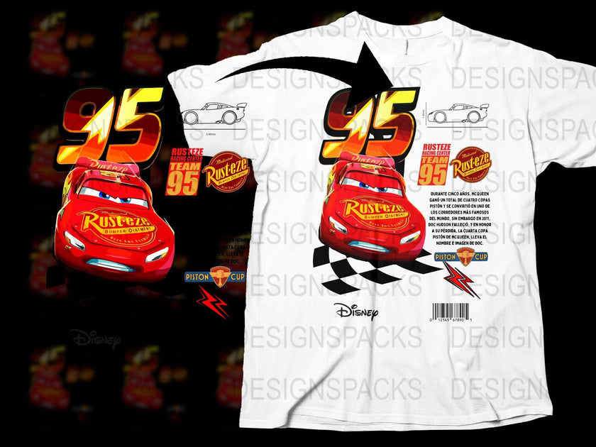 Lightning McQueen Rust-eze Team 95 Disney Png Digital Download