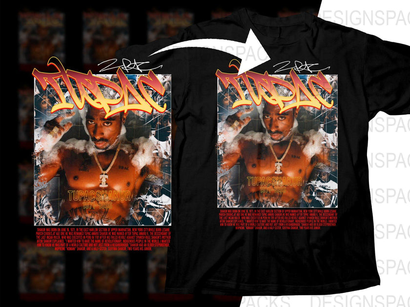 Tupac Shakur Typography Graphic Art Style Png Digital Download
