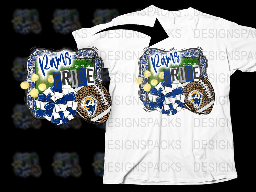 Rams Pride Football Graphic Design Png Digital Download