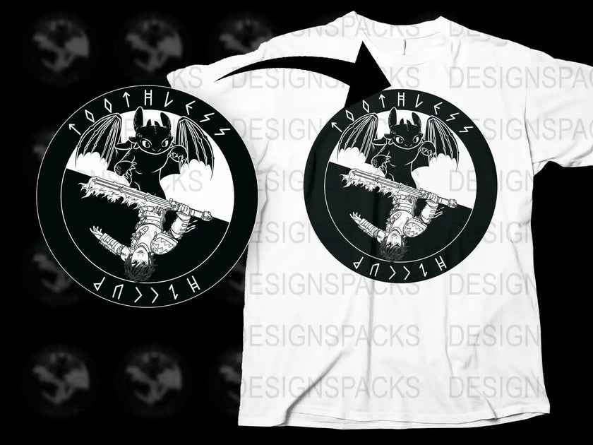 Courageous Dragon Duo Glow-In-The-Dark Png Digital Download