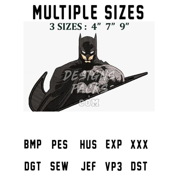 Bat Movie Swoosh Sport Embroidery Design