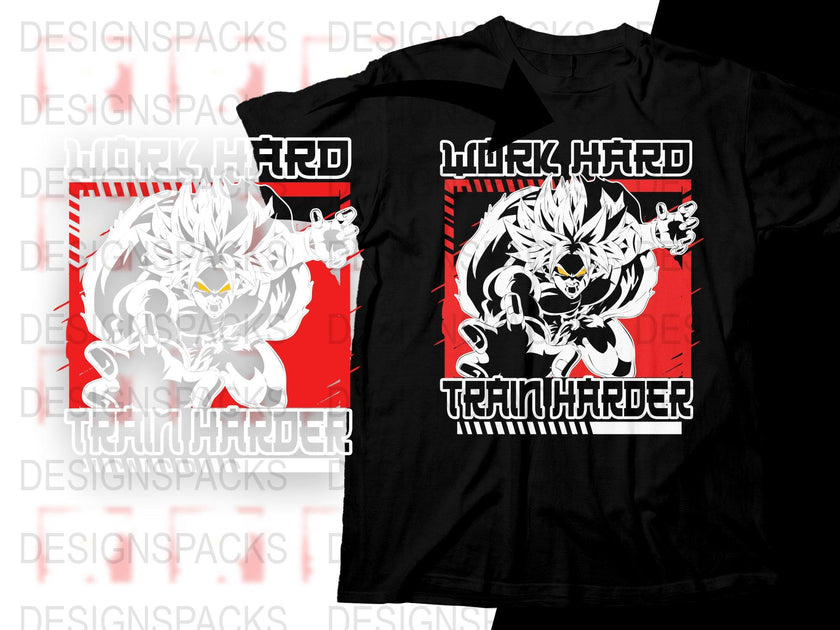 Work Hard Train Harder Anime Png Digital Download