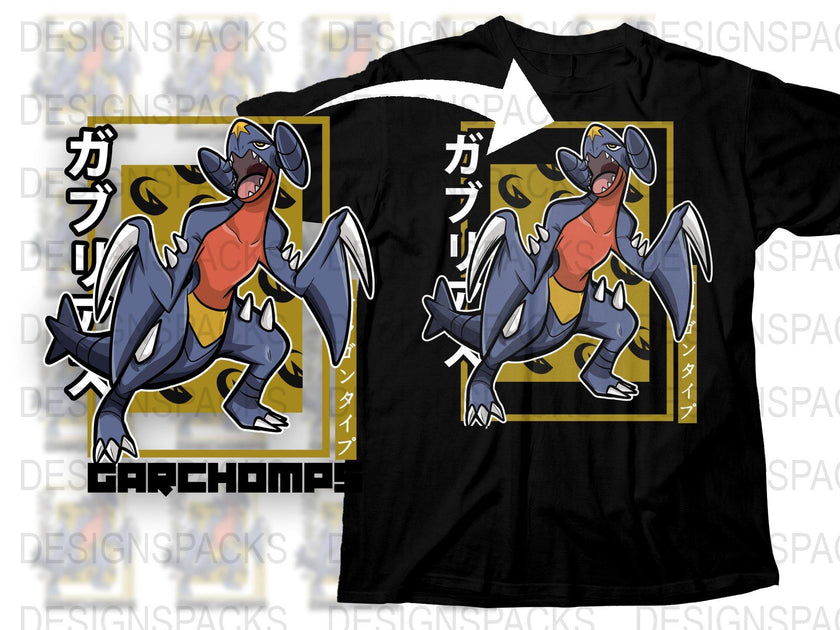 Garchomp Graphic Japanese Style Anime Png Digital Download