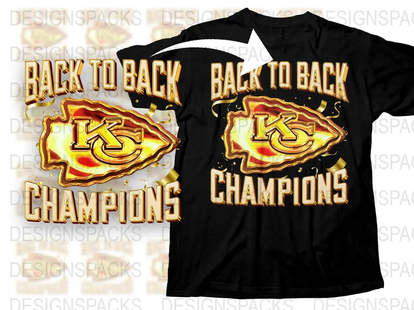 Back to Back Champions KC Chiefs Themed Png Digital Download