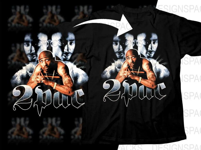Unique Graphic Print Featuring 2Pac Shakur Png Digital Download