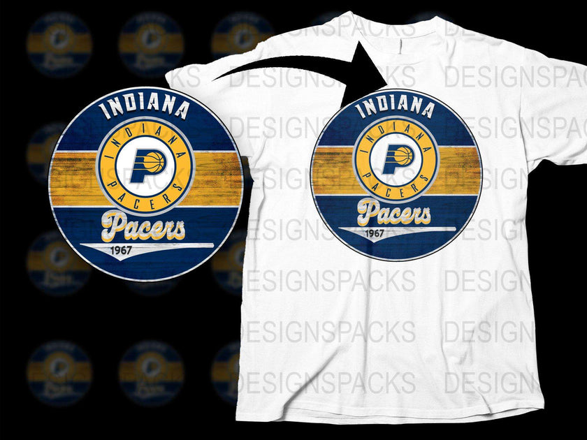 Vintage Indiana Pacers Logo Graphic Png Digital Download