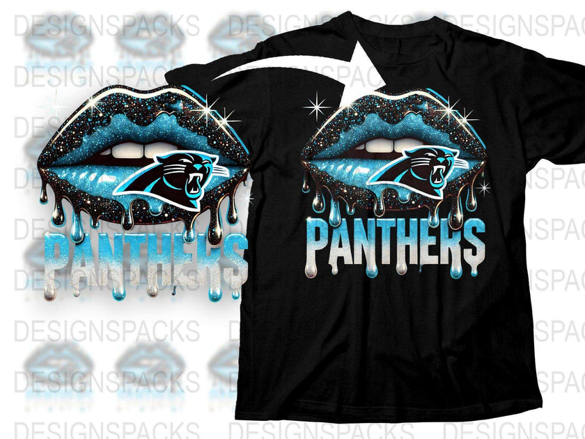 Carolina Panthers Dripping Lips Graphic Png Digital Download