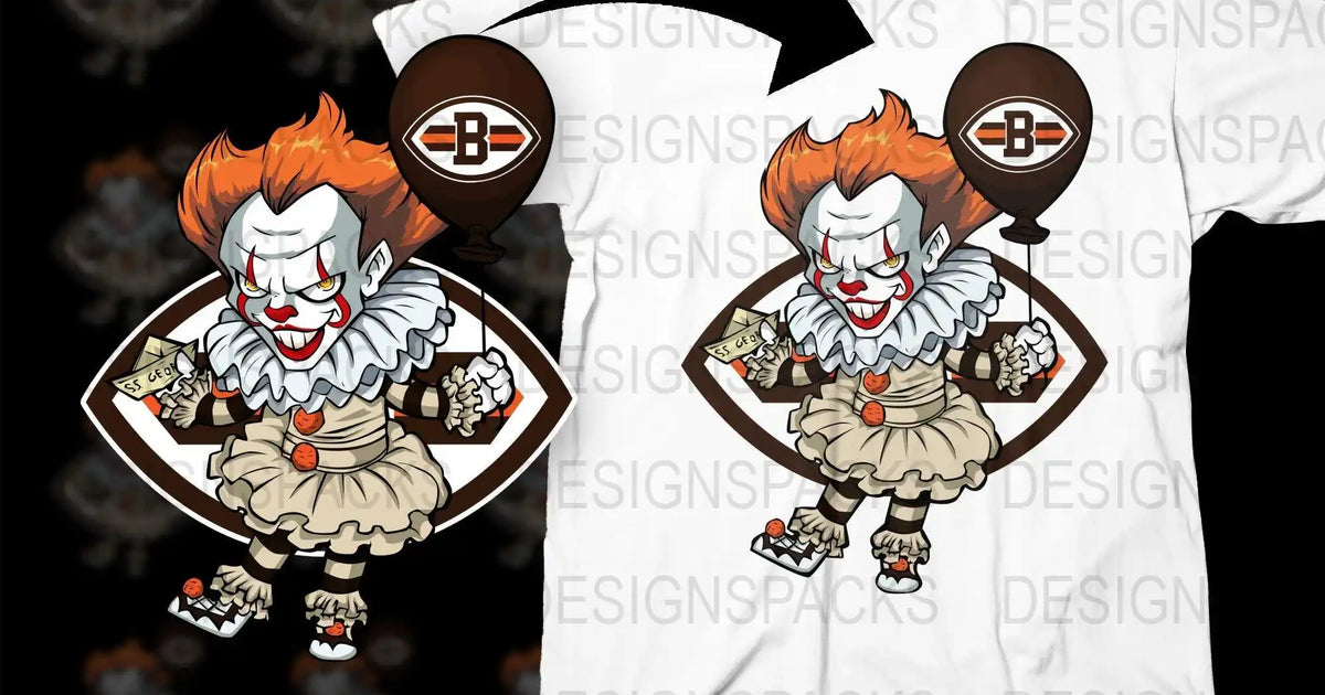 Creepy Clown Holding Balloon Cleveland Browns Png Digital Download ...